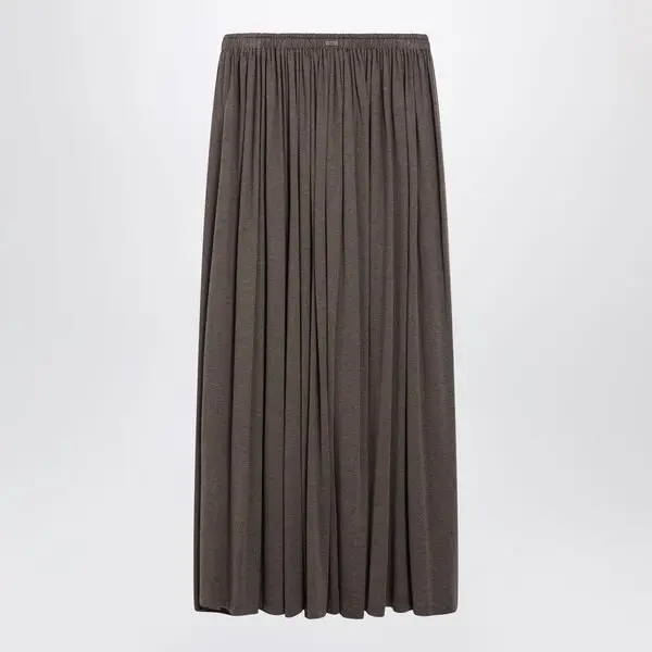 Max Mara Long Pleated Jersey Skirt - Brown