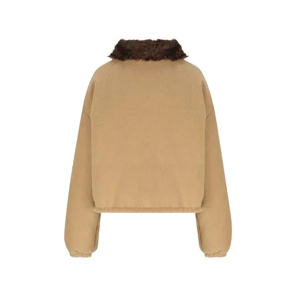 Miu Miu Neutrals Coats Faux Fur Coats
