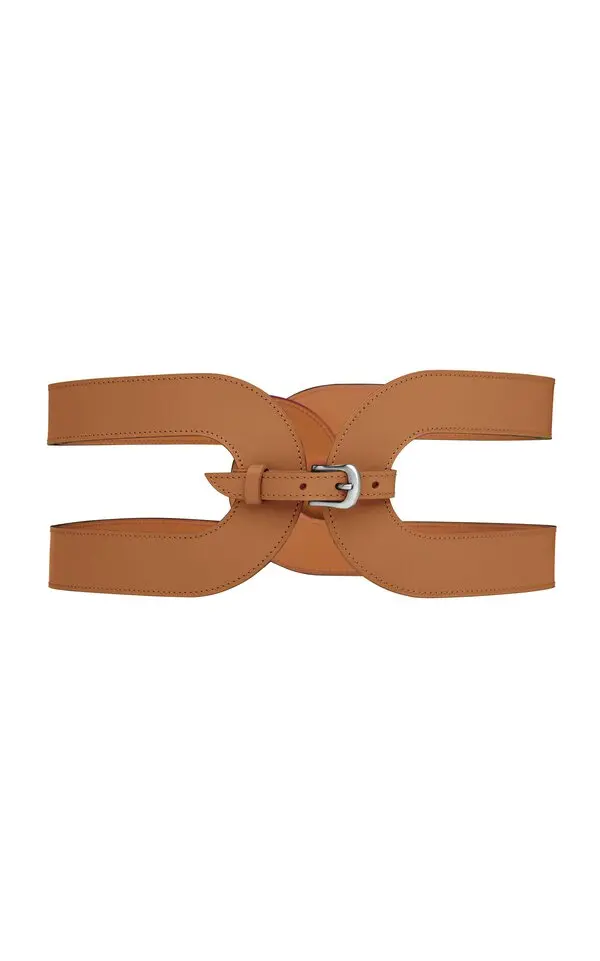 VAINCOURT La Délicieuse Large Leather Belt - Brown