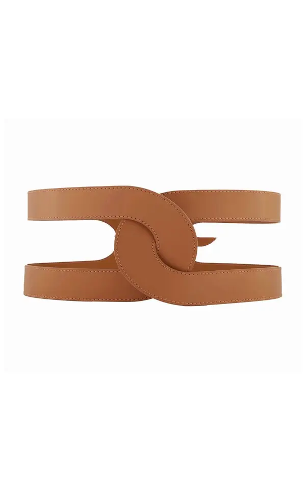 VAINCOURT La Délicieuse Large Leather Belt - Brown