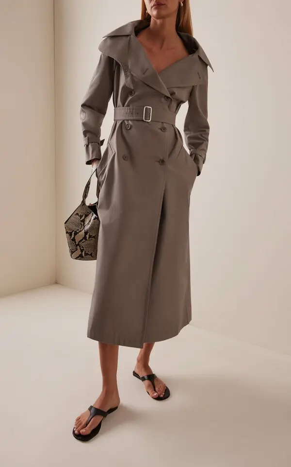 Max Mara Cotton Trench Coat - Grey