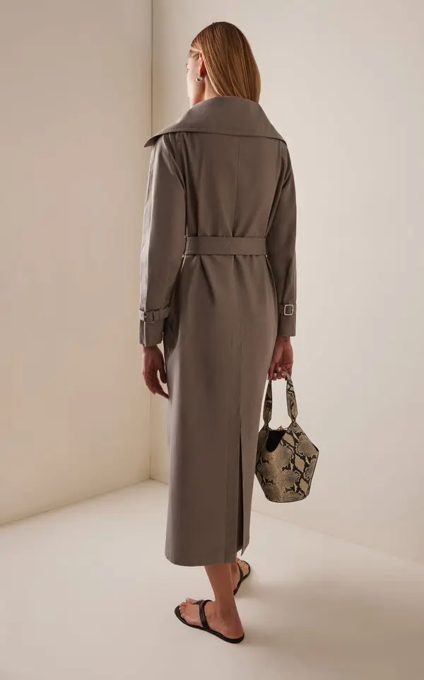Max Mara Cotton Trench Coat - Grey