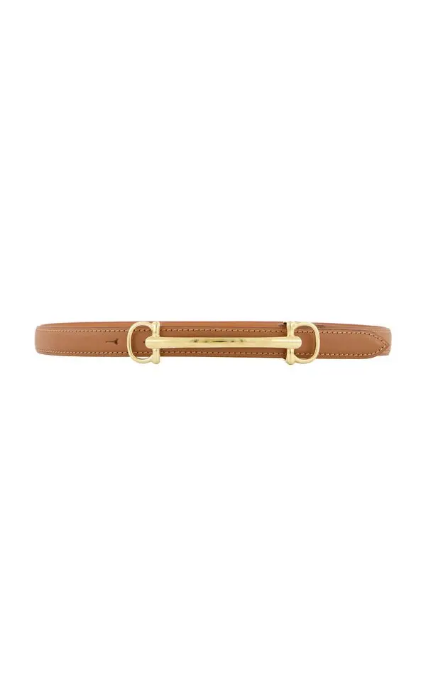 VAINCOURT La Brillante Thin Leather Belt - Brown