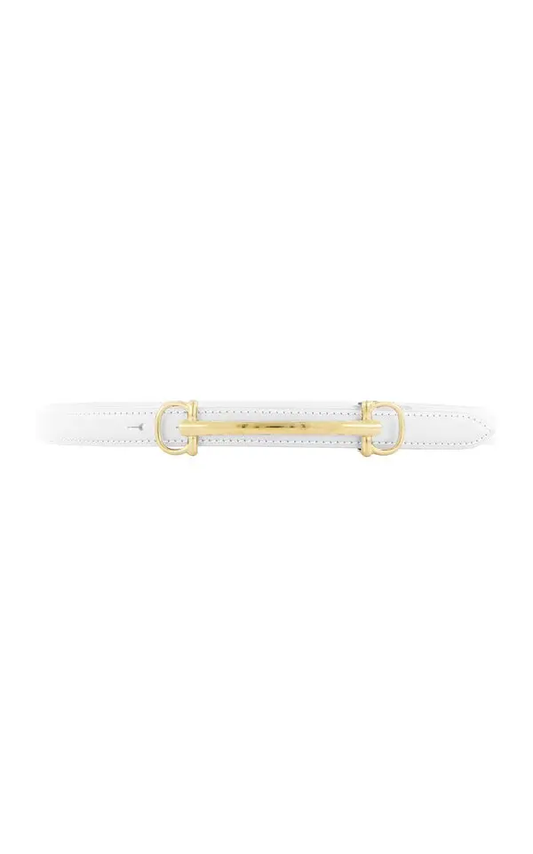 VAINCOURT La Brillante Thin Leather Belt - White