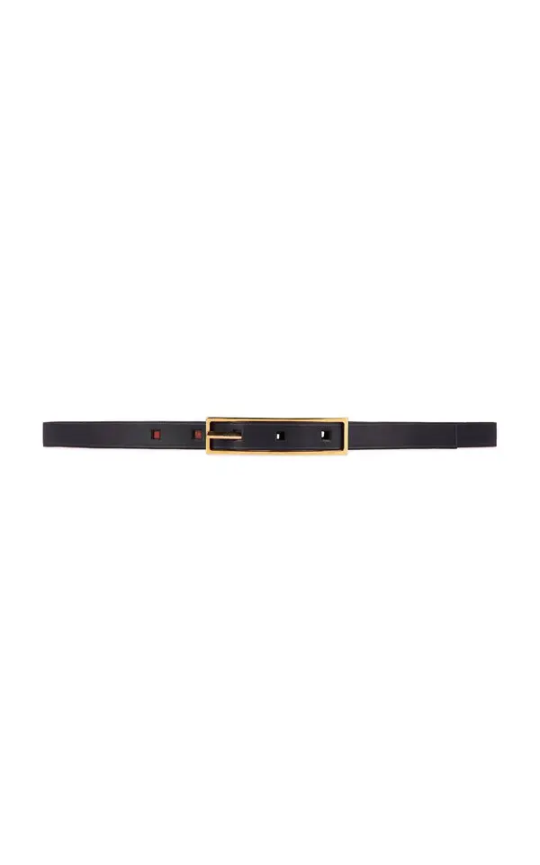 VAINCOURT La Ravissante Thin Leather Belt - Black