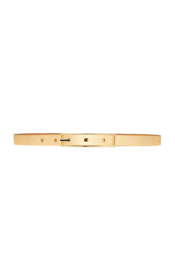 VAINCOURT La Ravissante Thin Leather Belt - Gold