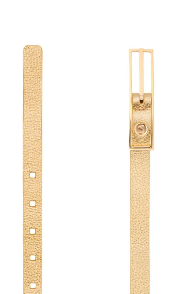 VAINCOURT La Ravissante Thin Leather Belt - Gold