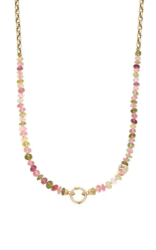 EDEN PRESLEY Tourmaline Beaded Closure Necklace - Pink