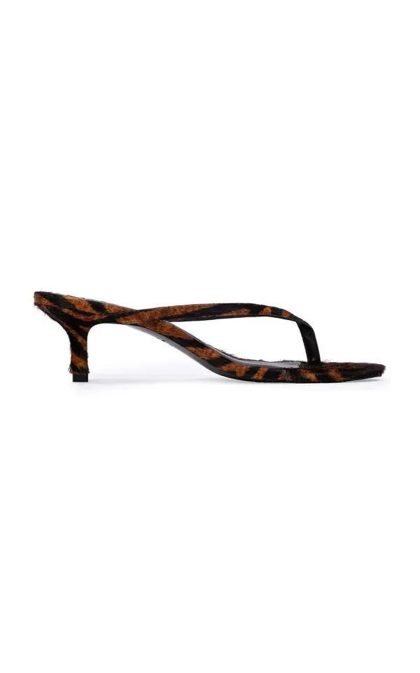 BLACK SUEDE STUDIO Tash Zebra Pony Hair Sandals - Brown