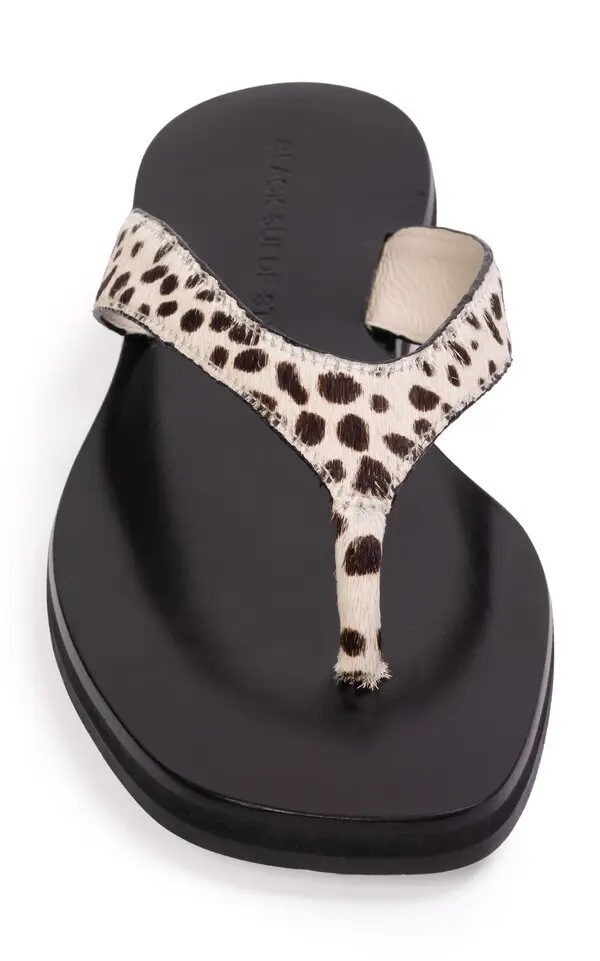 BLACK SUEDE STUDIO Bae Zebra Ponyhair Flip Flops