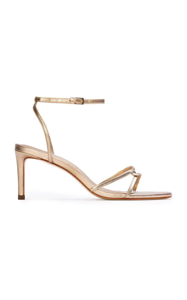 BLACK SUEDE STUDIO Miley Metallic Leather Sandals - Gold