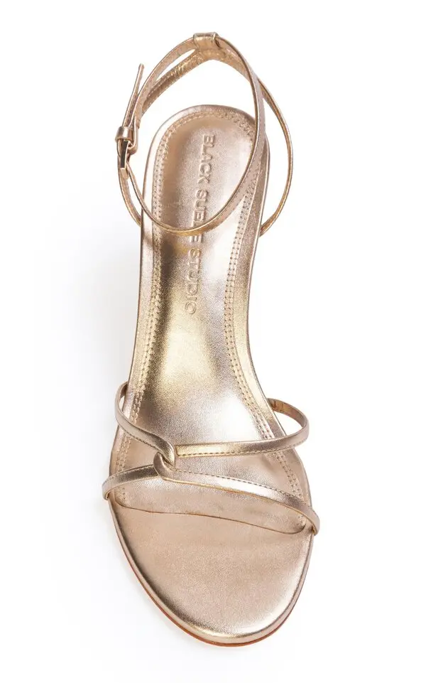 BLACK SUEDE STUDIO Miley Metallic Leather Sandals - Gold