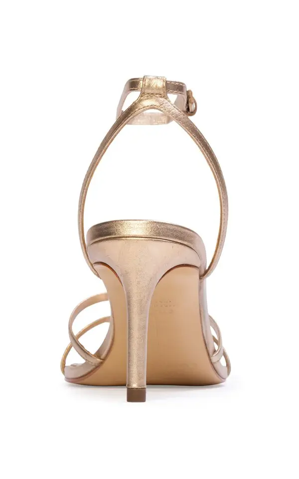 BLACK SUEDE STUDIO Miley Metallic Leather Sandals - Gold