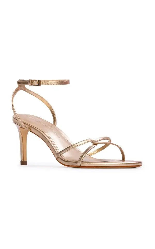 BLACK SUEDE STUDIO Miley Metallic Leather Sandals - Gold