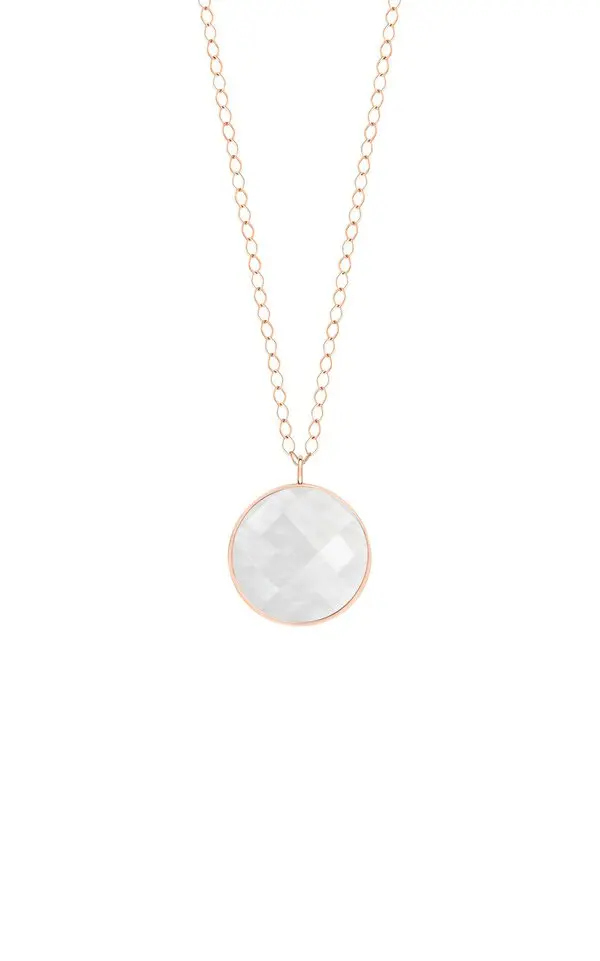 Ginette Ny Jumbo Pixie Ever Moonstone Disc On Chain Necklace - White