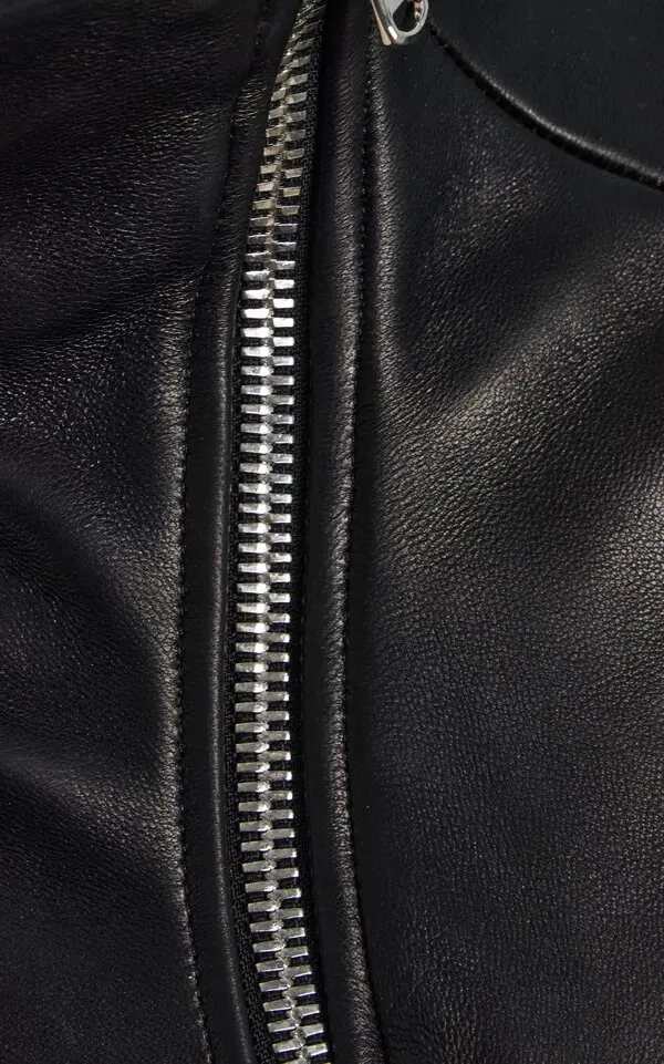 LAQUAN SMITH Leather Zip-front Mini Dress