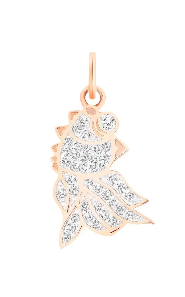 Ginette Ny Diamond Goldfish Charm - Pink