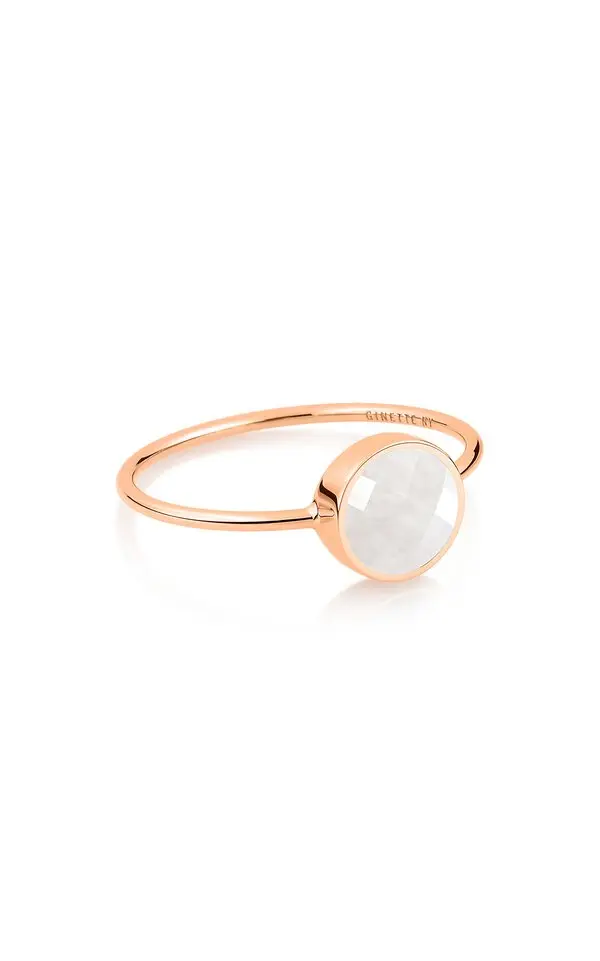 Ginette Ny Mini Pixie Ever Moonstone Disc Ring - White