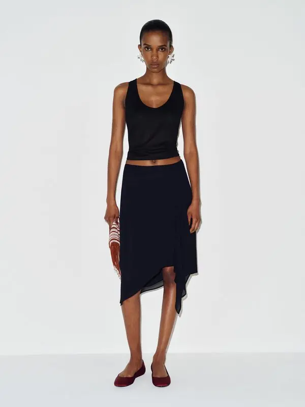 REFORMATION Cece Skirt - Black