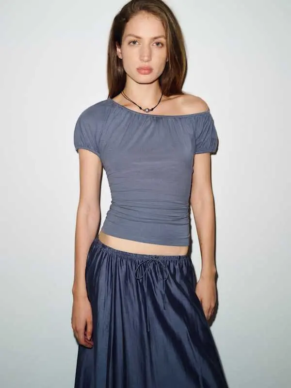 REFORMATION Sabrina Knit Top - Grey