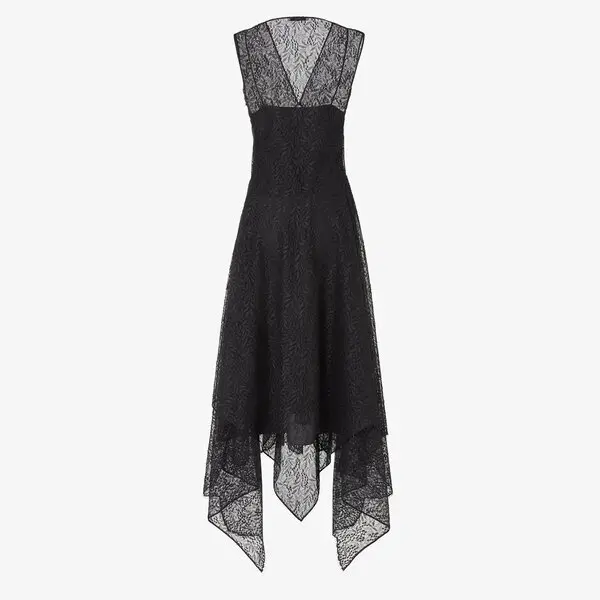 Fendi Allover Flowers And Bacche Lace Midi Dress