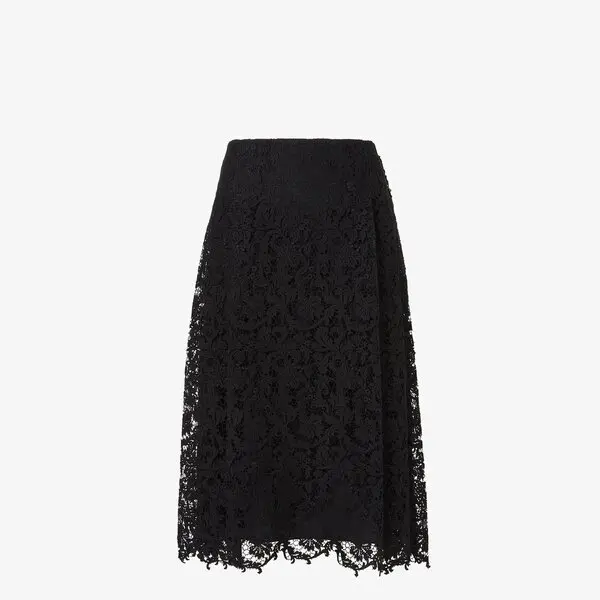 Fendi Macramé Lace Midi Skirt