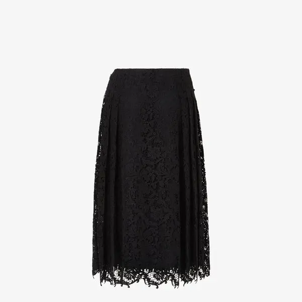 Fendi Macramé Lace Midi Skirt