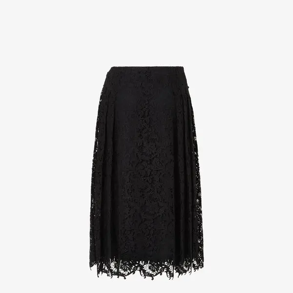 Fendi Macramé Lace Midi Skirt