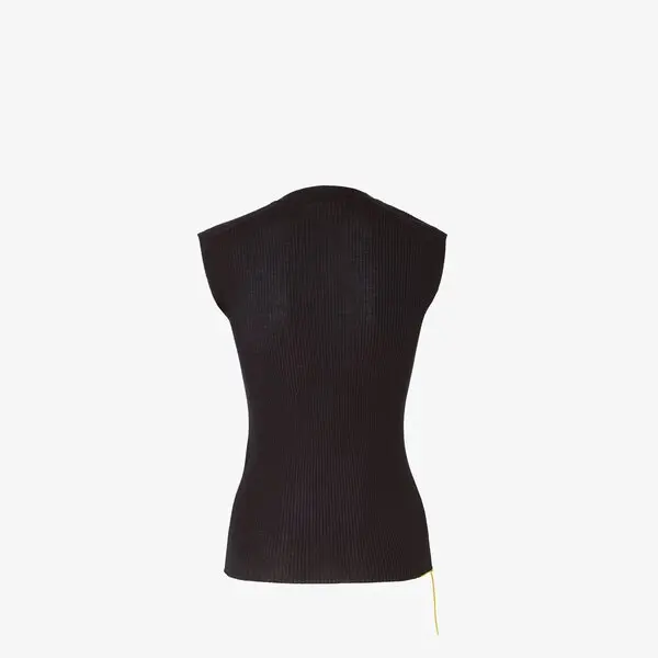Fendi Rib Knit V-neck Sleeveless Top