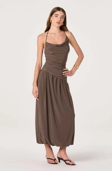 Astr The Label Savannah Bubble Hem Midi Skirt