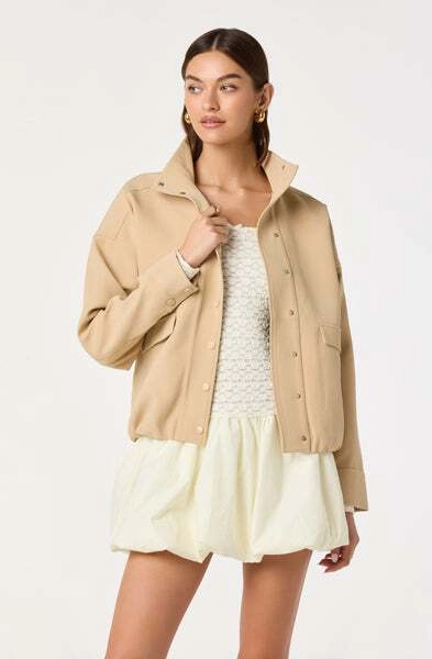 Astr The Label Funnel Neck Bomber Jacket