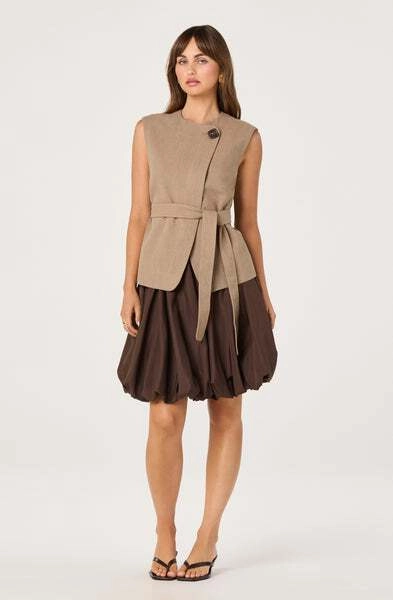 Astr The Label Darrien Belted Asymmetric Vest