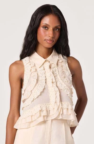 Astr The Label Nienna Layered Ruffle Cropped Top