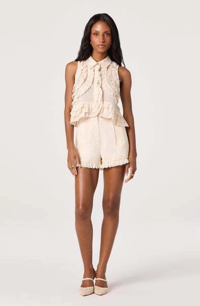 Astr The Label Nienna Layered Ruffle Cropped Top