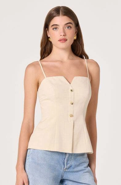 Astr The Label Britta Spaghetti Strap V-neck Top