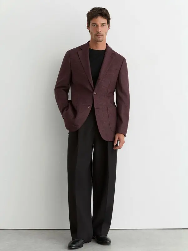 REISS Aristocrat Wool Hopsack Single-breasted Blazer Tailored-fit