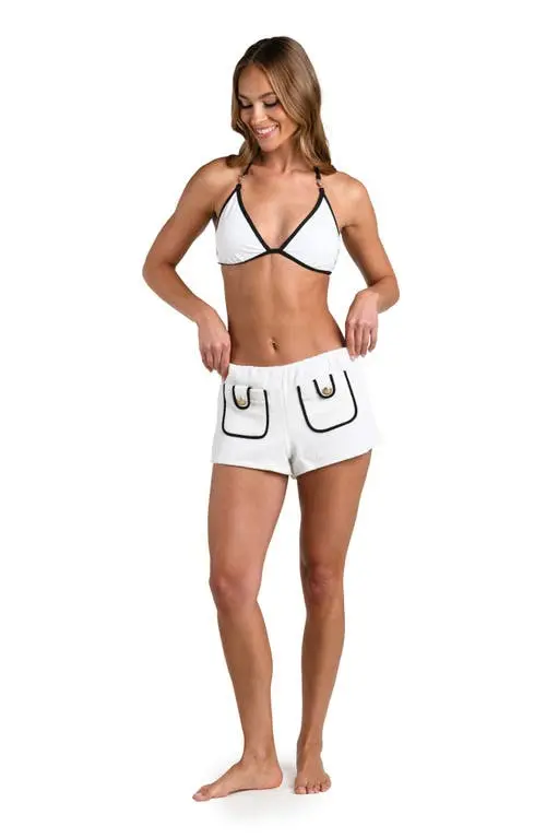L'Agence Fine Line Amiya Cotton Cover-up Shorts