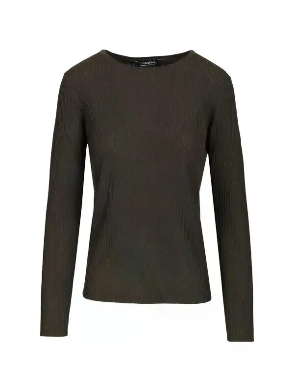 Max Mara Ribbed-knit Button-detail Sweater - Green