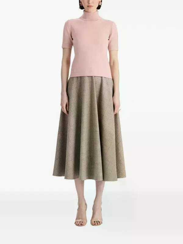 Oscar De La Renta Short-sleeved Knitted Turtleneck T-shirt - Pink