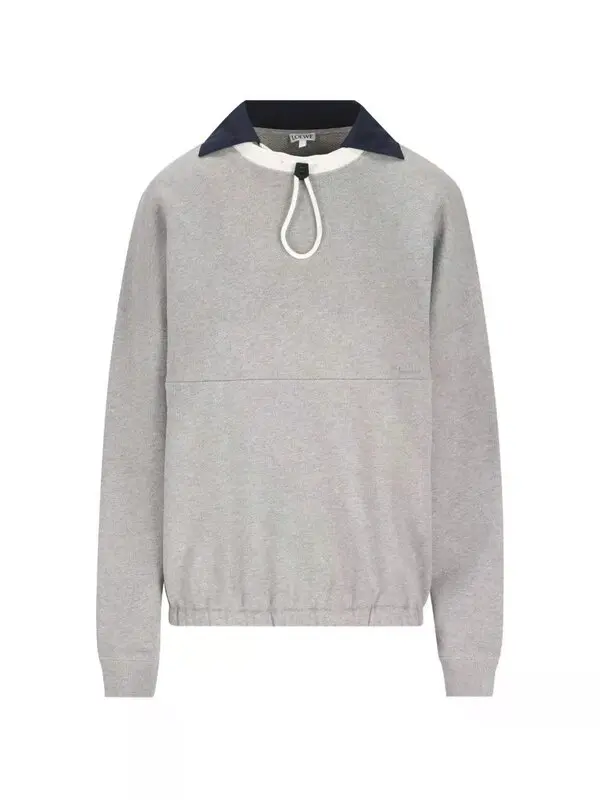 Loewe Drawstring Collar Logo Embroidered Sweater
