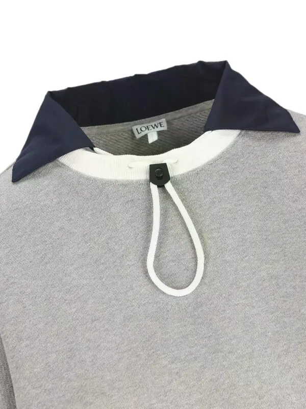 Loewe Drawstring Collar Logo Embroidered Sweater