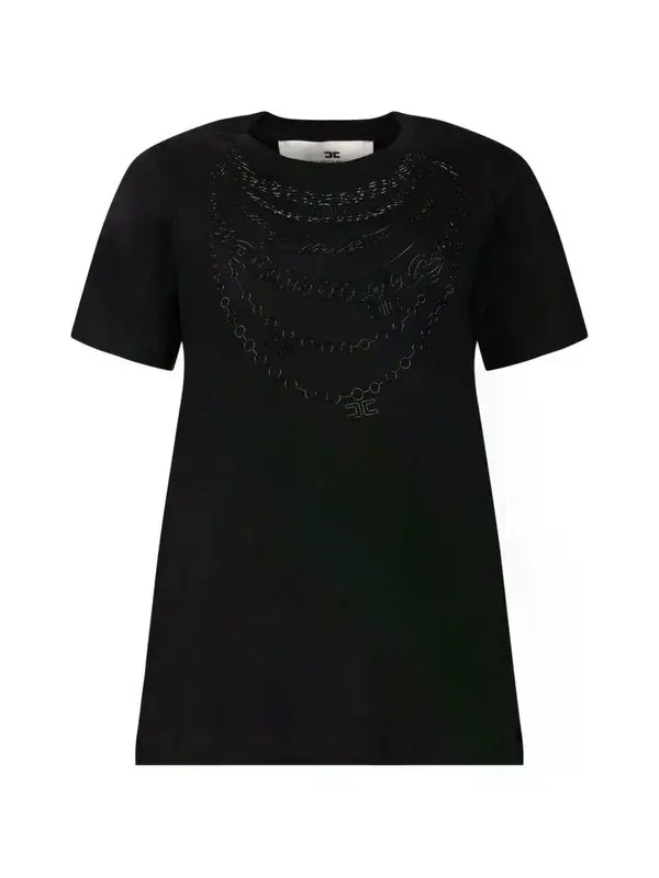 Elisabetta Franchi Embossed Chain-link T-shirt - Black