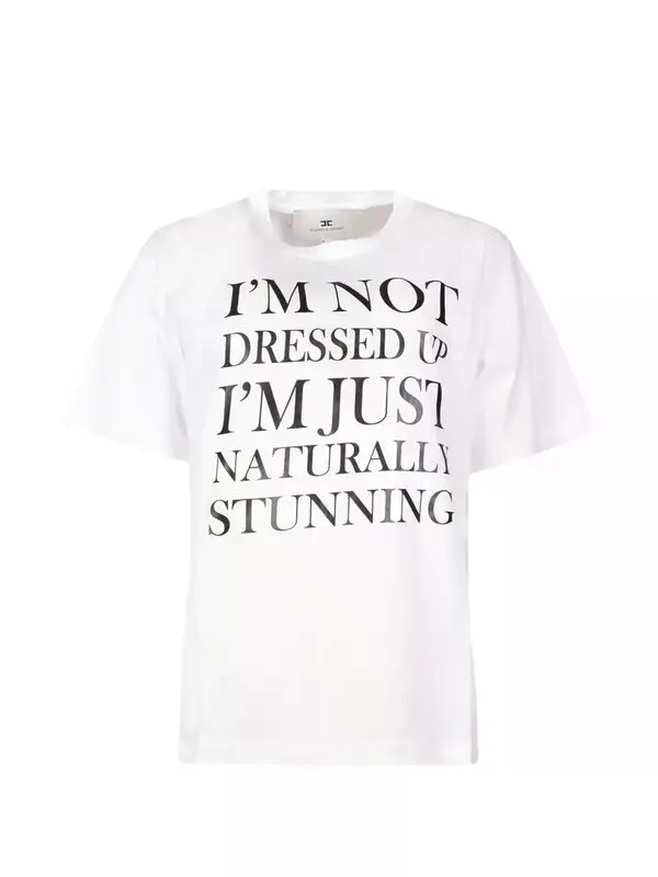 Elisabetta Franchi Slogan-print T-shirt - White