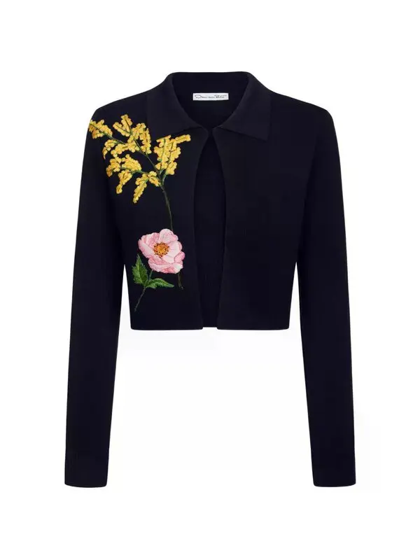 Oscar De La Renta Embroidered Cropped Jacket