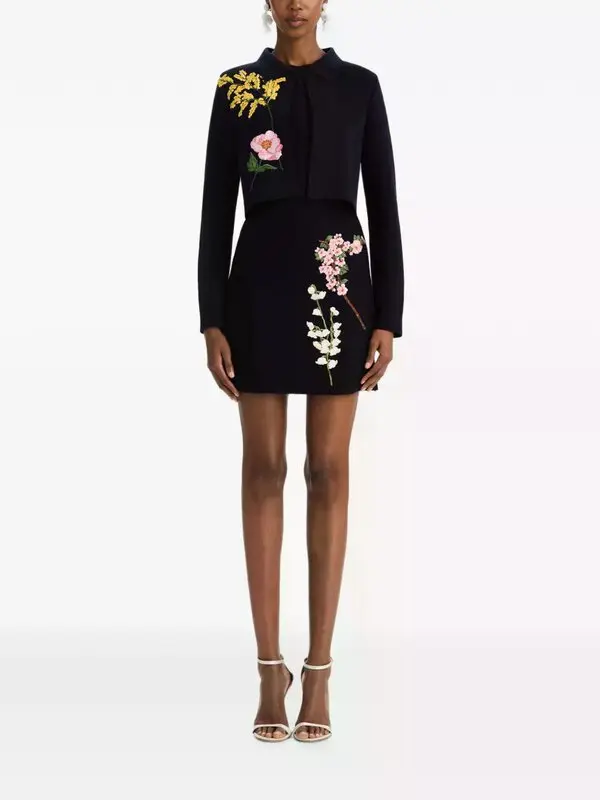 Oscar De La Renta Embroidered Cropped Jacket
