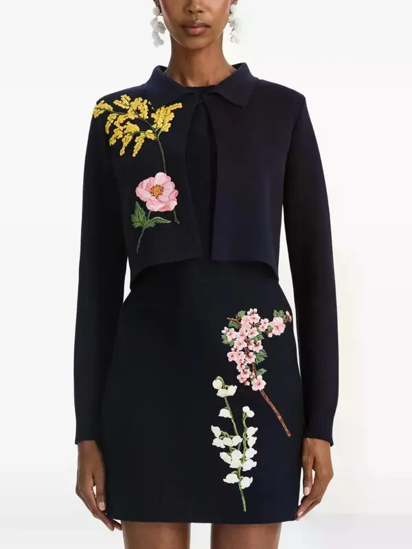 Oscar De La Renta Embroidered Cropped Jacket