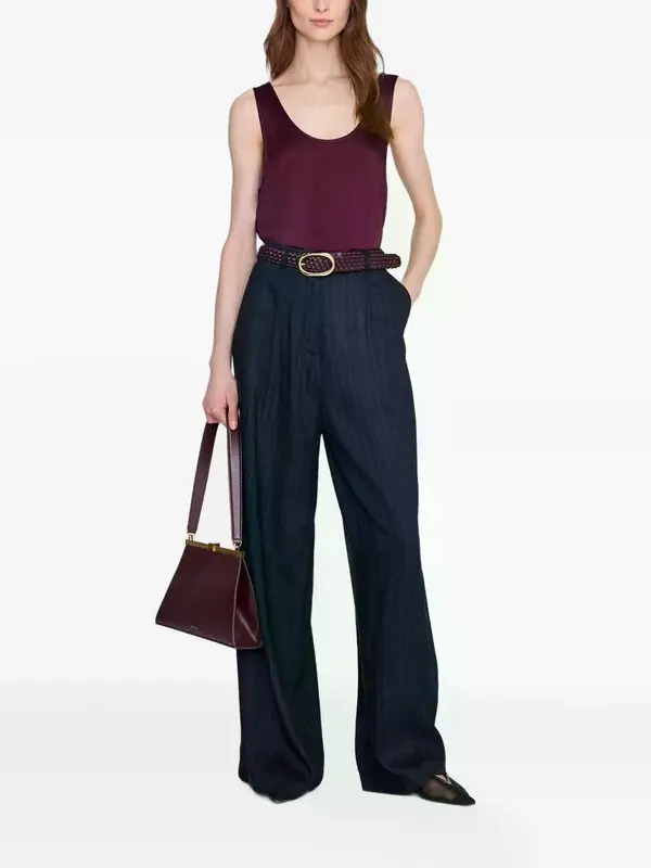 ANINE BING Silk-blend Bias Cut Top