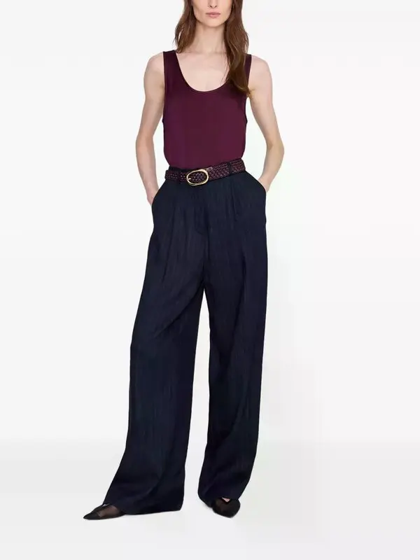 ANINE BING Silk-blend Bias Cut Top
