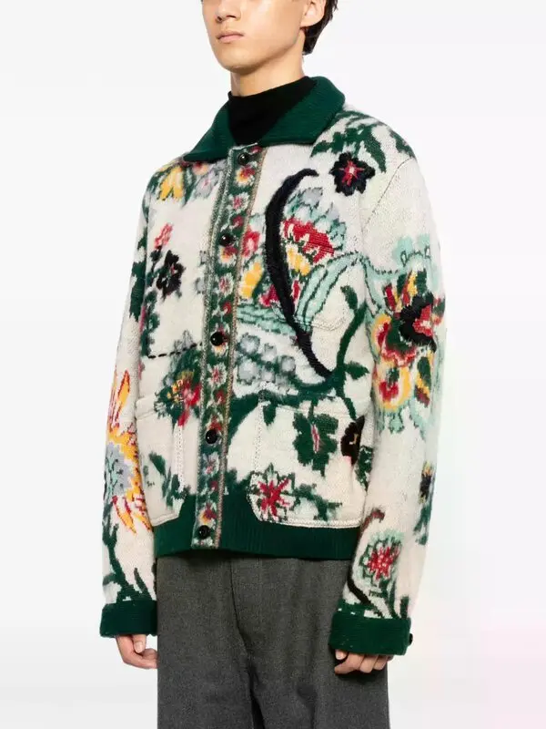 Sacai Wool Jacquard Cardigan