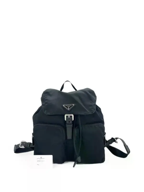 Prada 2010s Buckled Drawstring Backpack